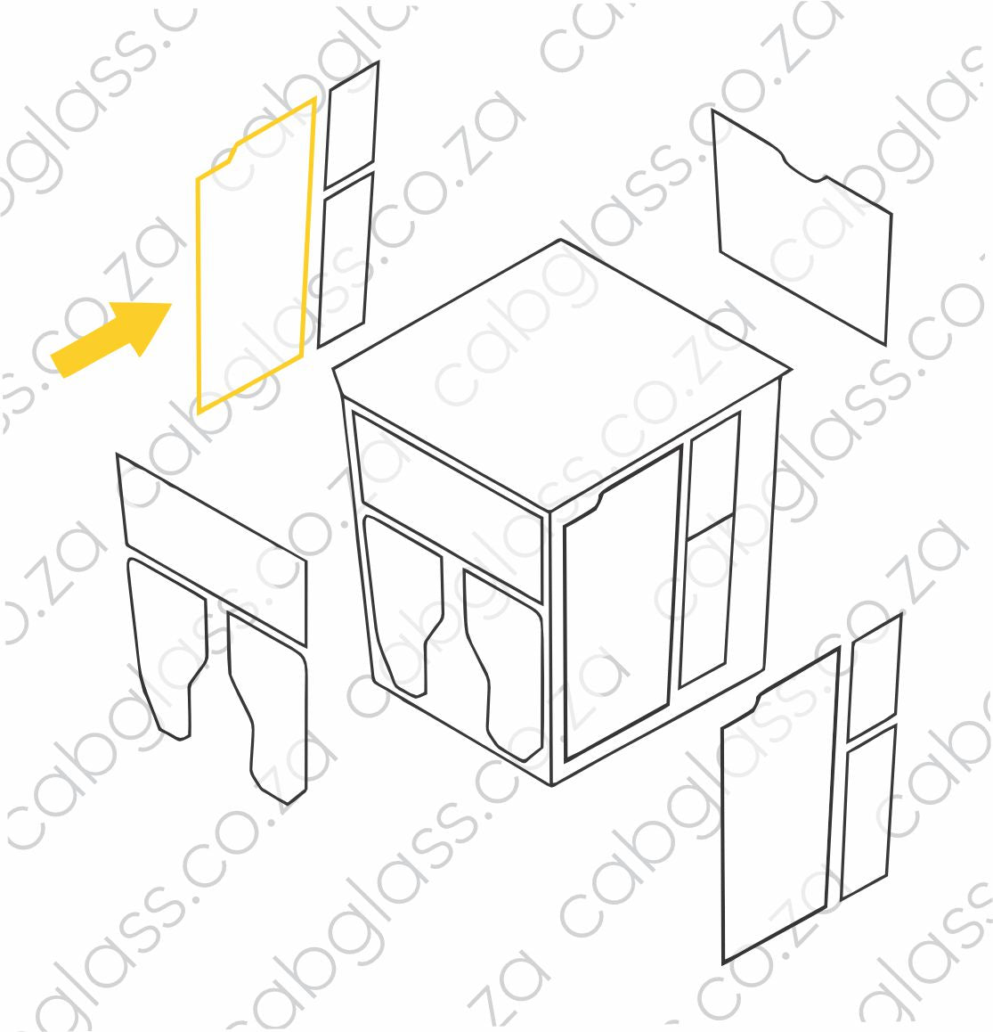 DOOR RH | BELL GRADER G SERIES – Cabglass